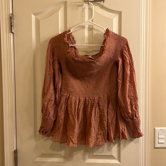 Pink Lily | Tops | Blush Of The Shoulder Top Pink Lily Medium | Poshmark